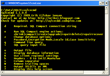 Everything SQL Server Compact: SqlCeCmd tutorial part one – Managing ...